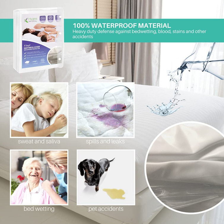 hygeanatural Waterproof Bed Bug Resistant Zippered Mattress Protector Case Pack - Wayfair Canada